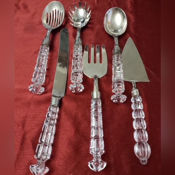 Mikasa | Dining | Mikasa Austria Crystal Handle And Silver Plated 6 Piece Serving Set | Poshmark